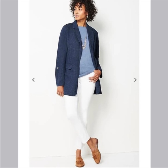 J. Jill | Jackets & Coats | J Jill Large Blue Slat Open Front Tab ...
